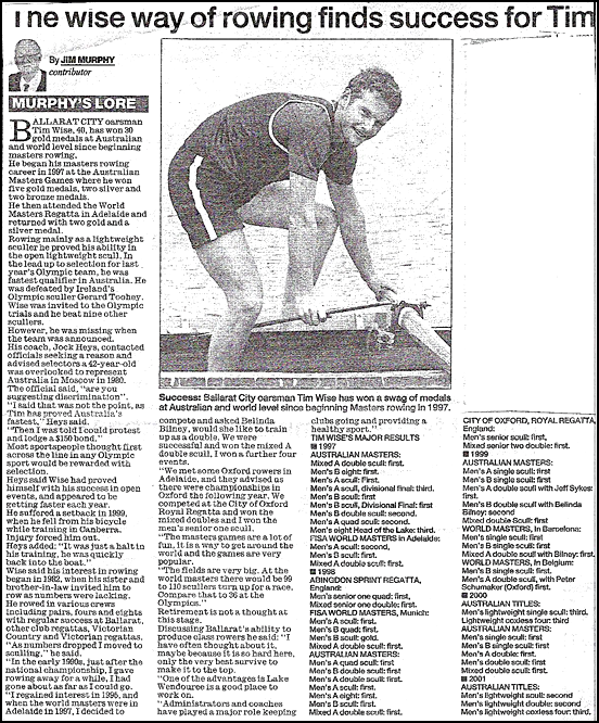 2001 A rowing Odyssey – Ballarat City Rowing Club History Blog